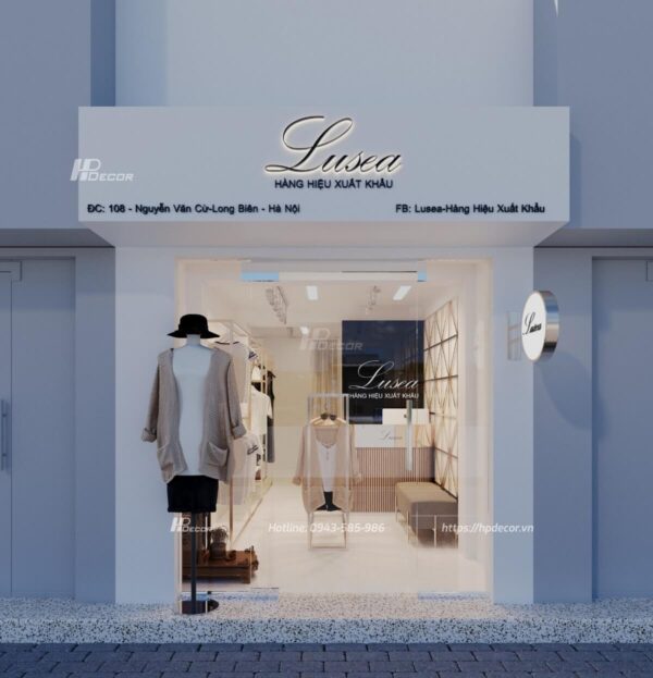 Thiết kế shop thời trang LUSEA (30m2) tại Long Biên